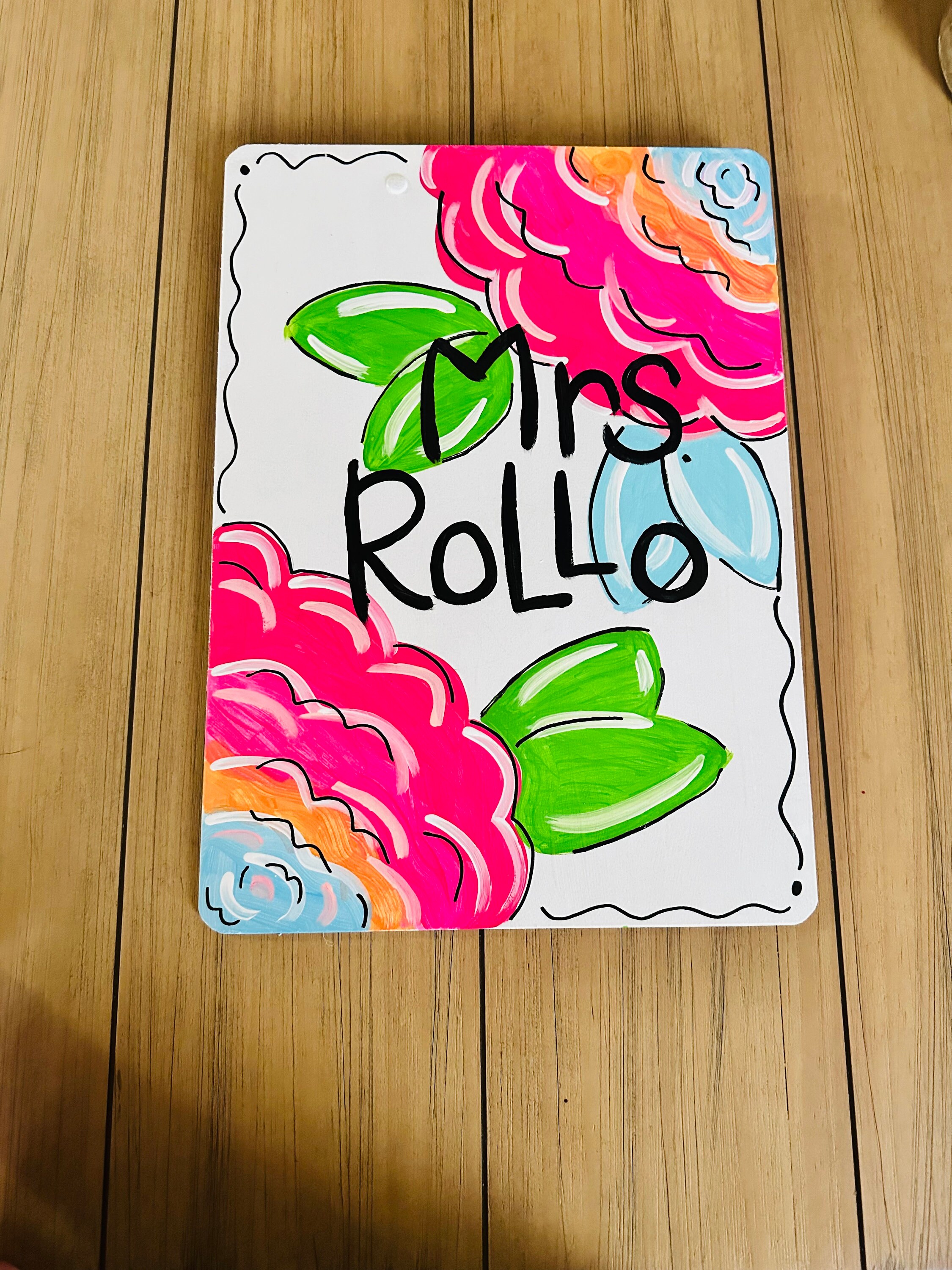 Hand Painted Flower Clipboard - Etsy