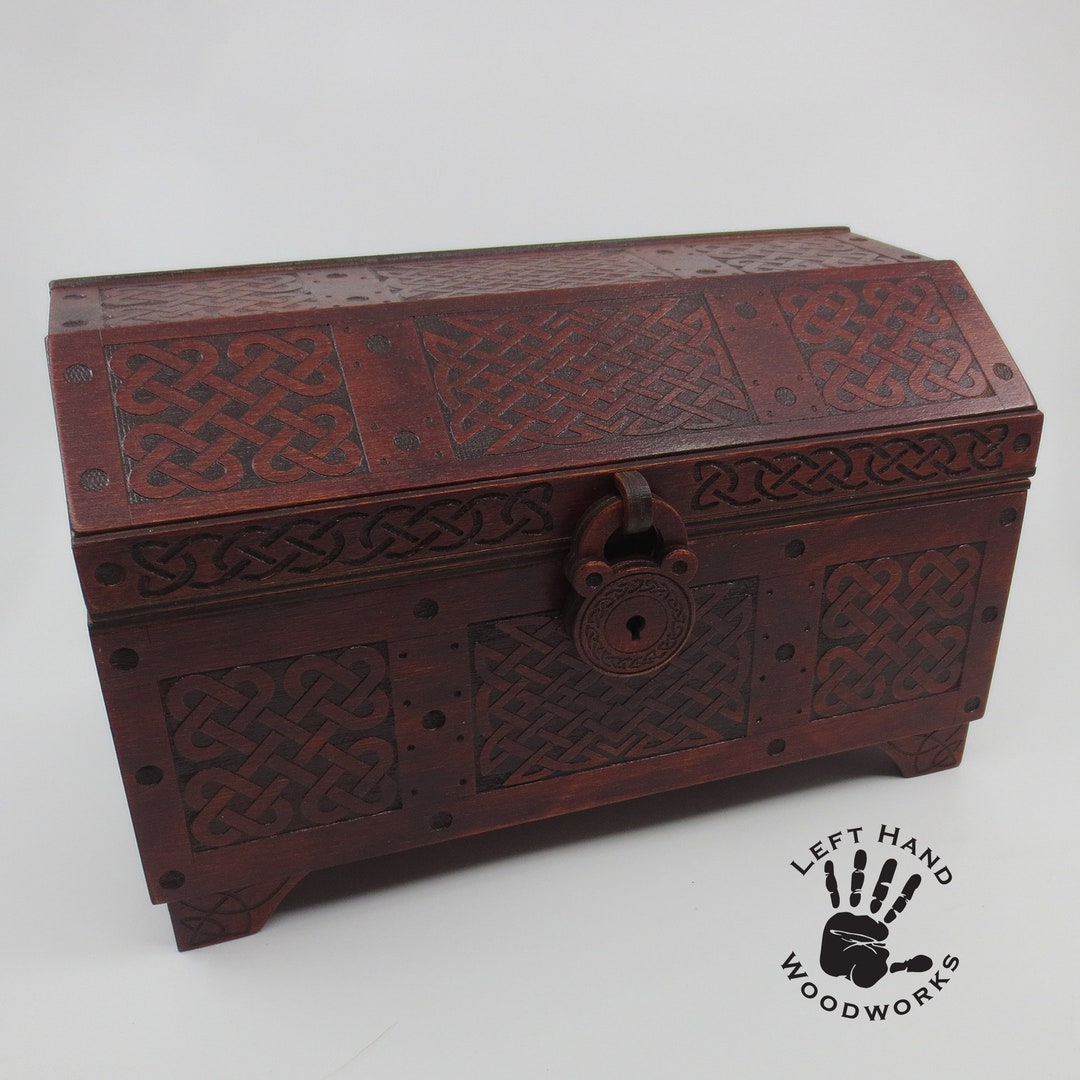 Celtic Treasure Chest | Hand Made | All Wood - Etsy UK
