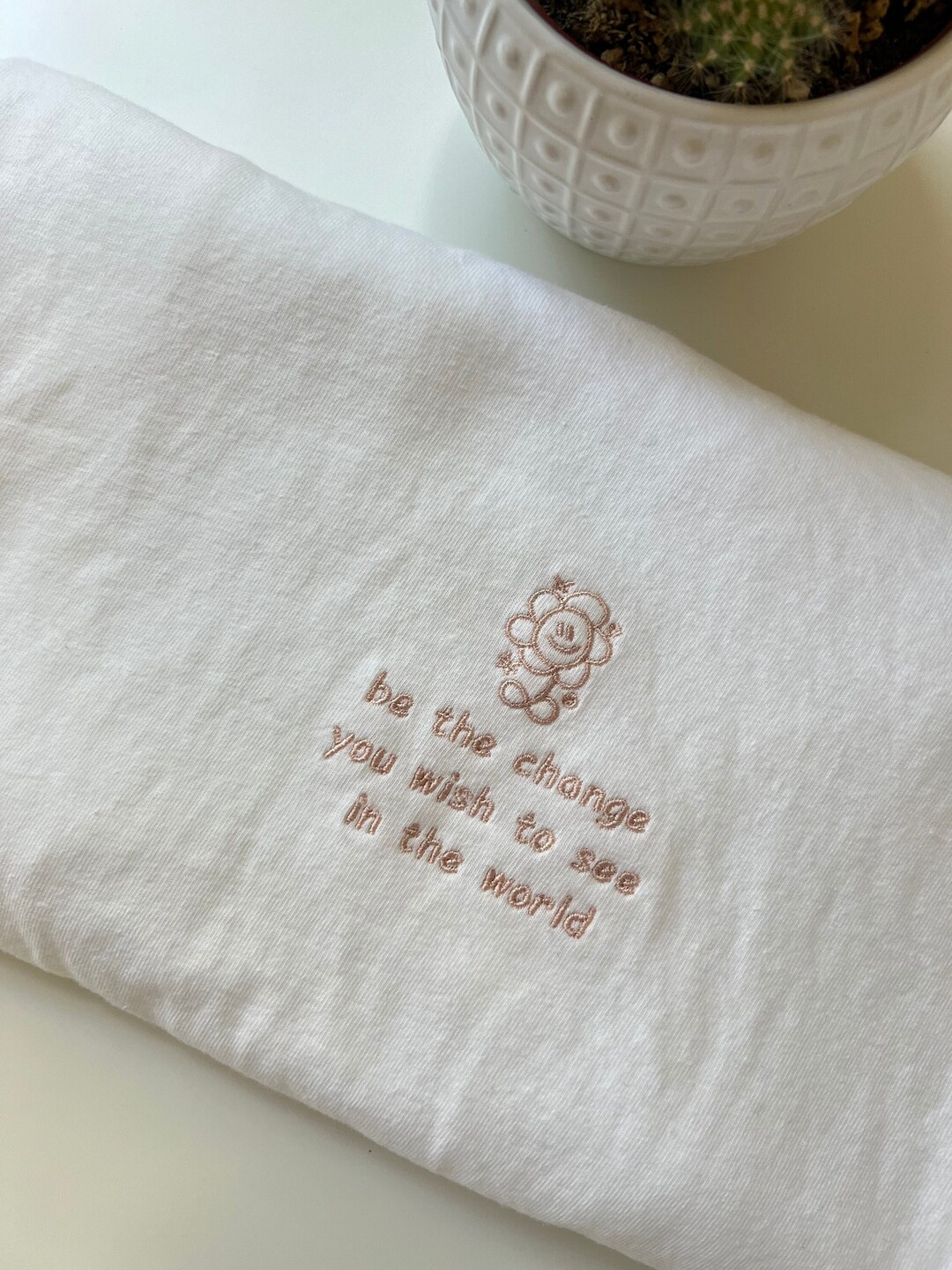 Embroidered T Shirt for Summer Simple Embroidery Top for Women Positive ...