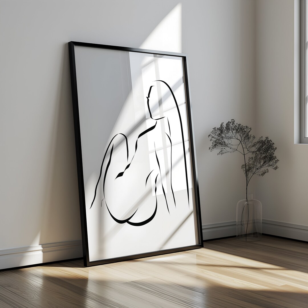 Jennifer FRAMED Feminine Wall Decor Art Luxury Minimal Simple Beautiful ...