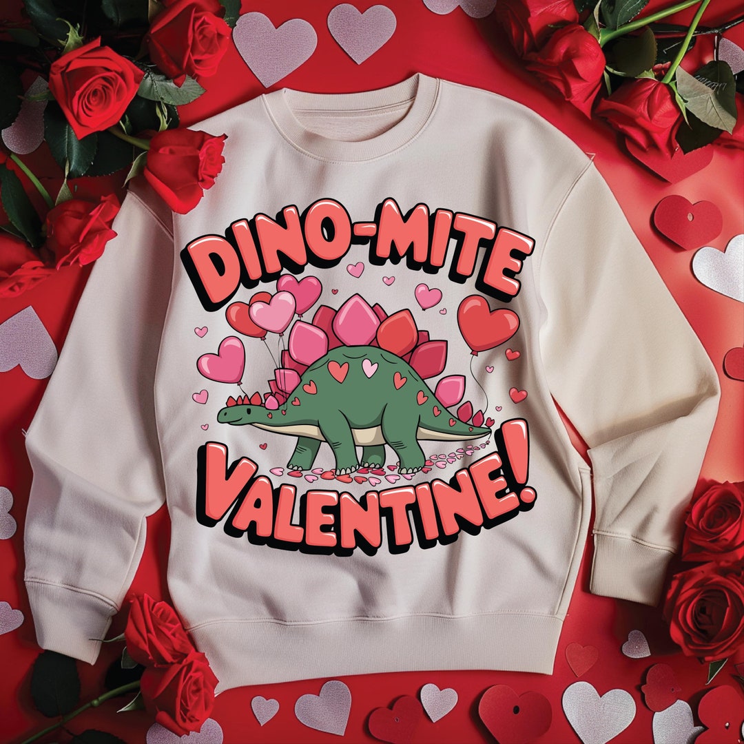 Cute Dinosaur Valentine's Day SVG PNG Dino Love Heart Design Valentine ...