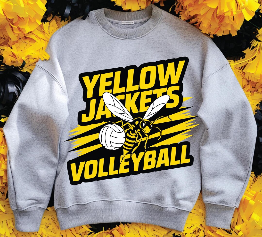 Yellow Jacket Volleyball SVG Volleyball Team PNG School Mascot Clipart ...