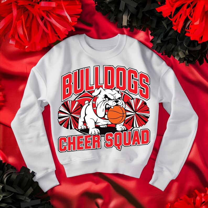 Bulldog Cheer Squad SVG PNG Cheerleading Team Cut File Cheer Squad Clipart Spirit Squad Design ...
