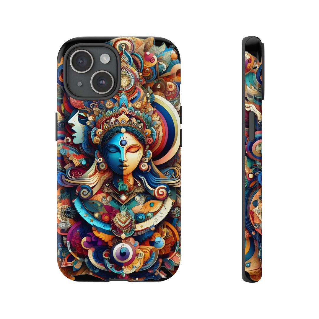 Colorful Maa Durga Hindu Deity Tough Phone Case Vibrant Indian Art ...
