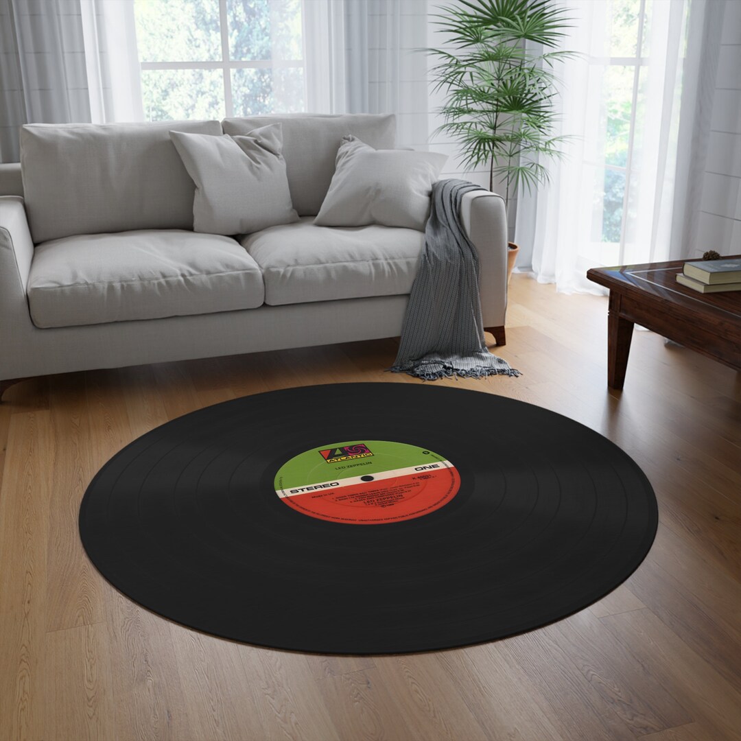 Vinyl Music Record Lp Album, Led Zeppelin 5x5 Round Rug Living Room ...
