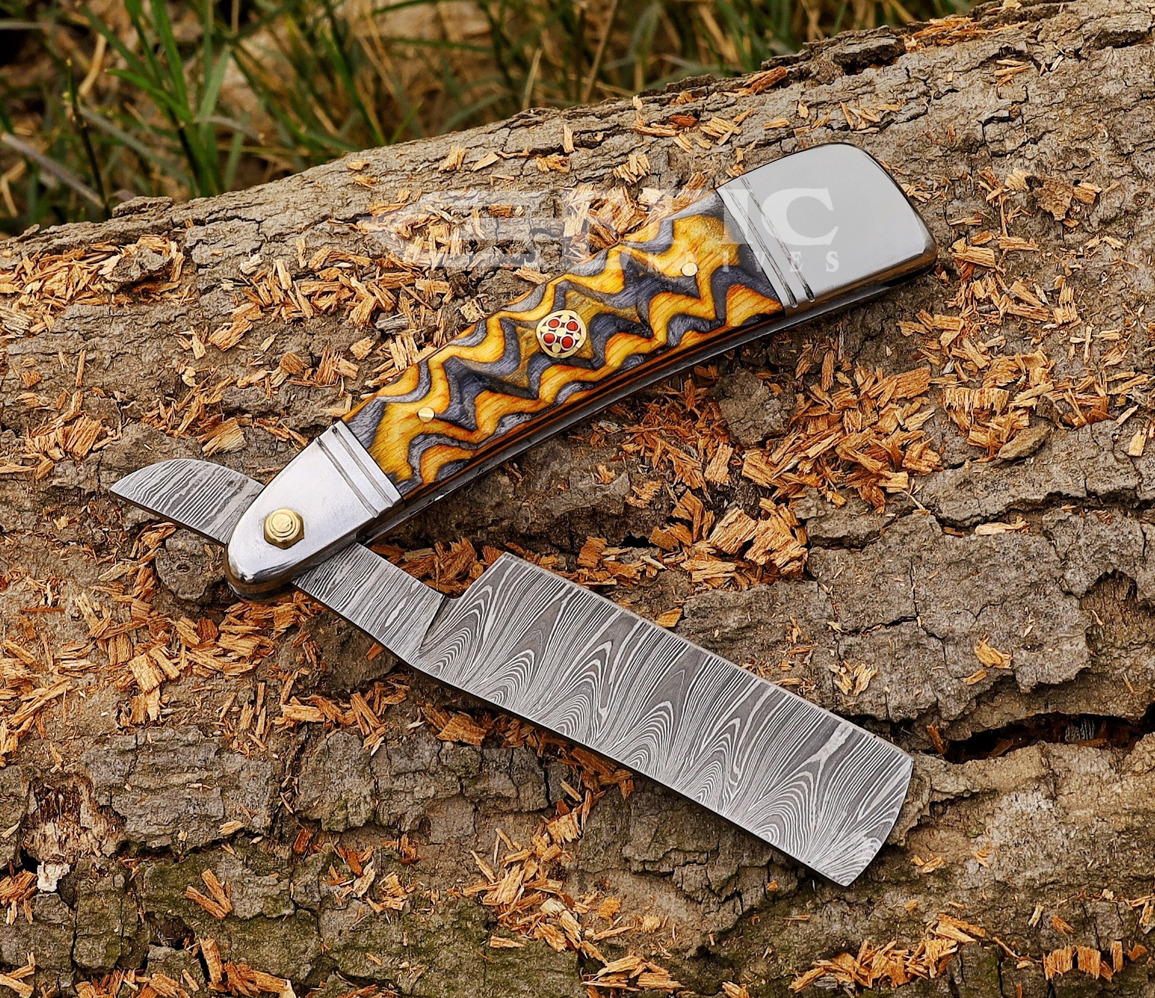 Handmade Damascus Steel Razor Groomsman Boyfriend Gift With Sheath ...