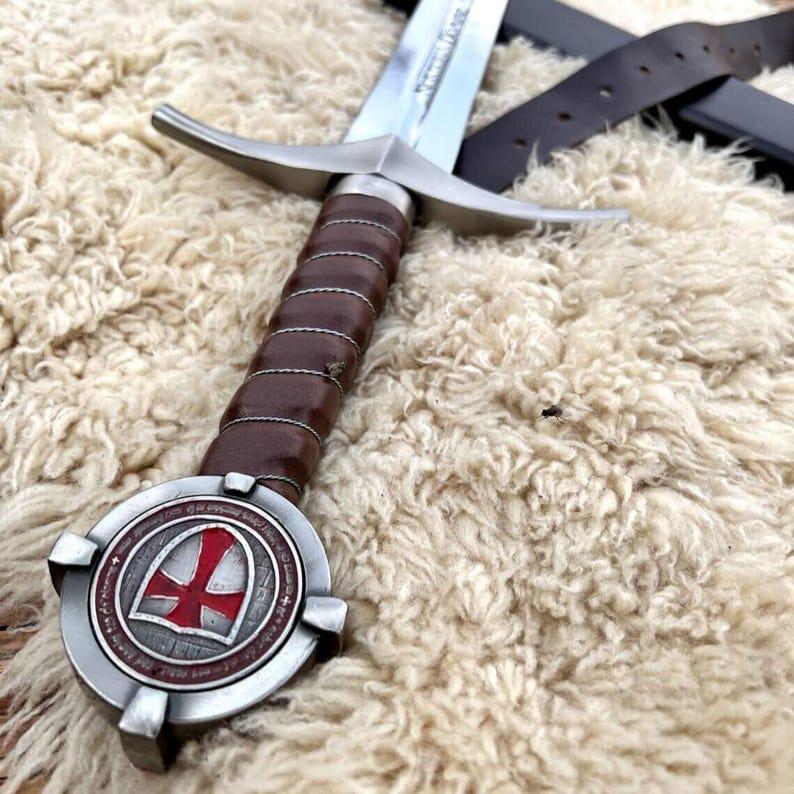 The Accolade Sword of Knights Templar Handmade Collectible Sword Wall ...