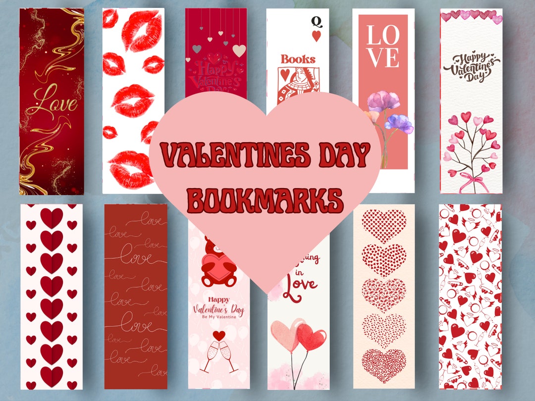 30 Heartwarming Design Printable Bookmarks, Love and Valentine's Day ...