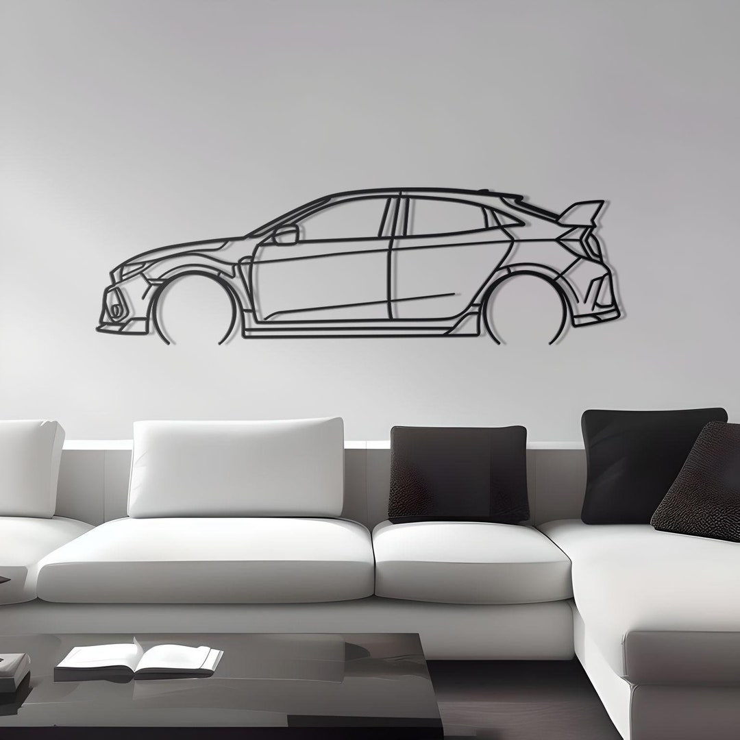 Honda Civic Metal Wall Art, 2017 Honda Civic Type R FK8 Wall Decor ...
