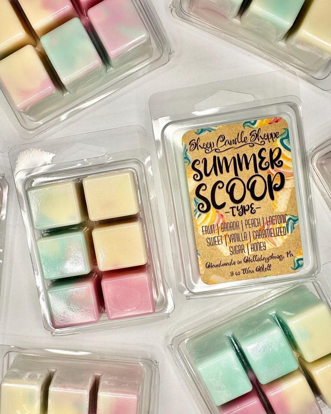 Soy Wax Melt Clamshell Cubes Summer Scoop Type Scented Soy Wax Melt ...