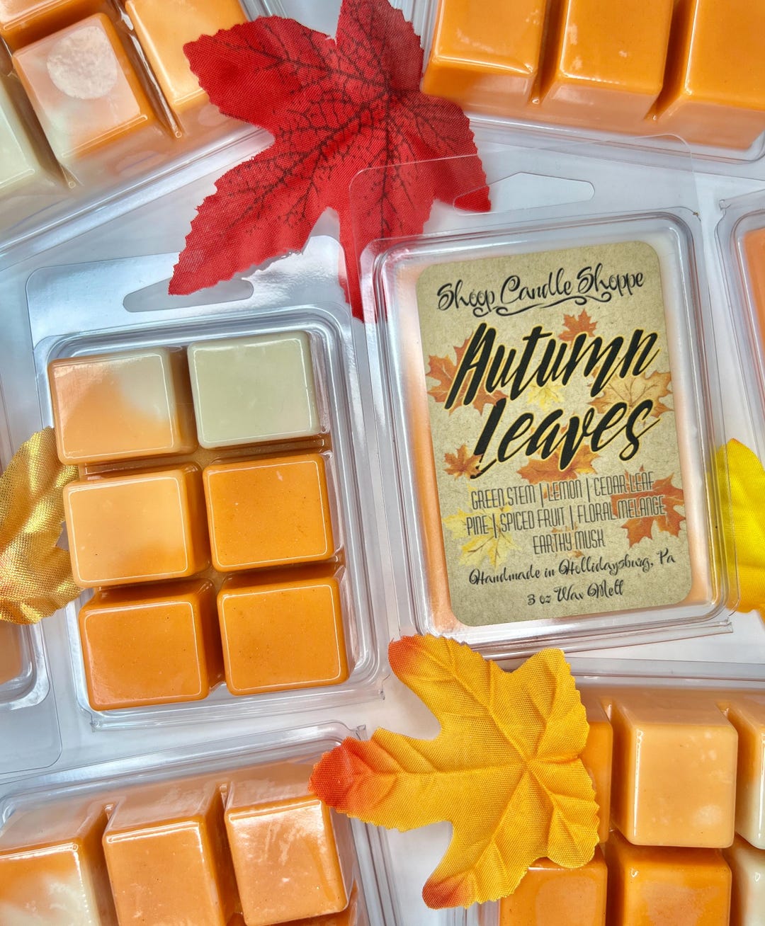 Soy Wax Melt Clamshell Cubes Autumn Leaves Scented Fall Holiday Wax ...