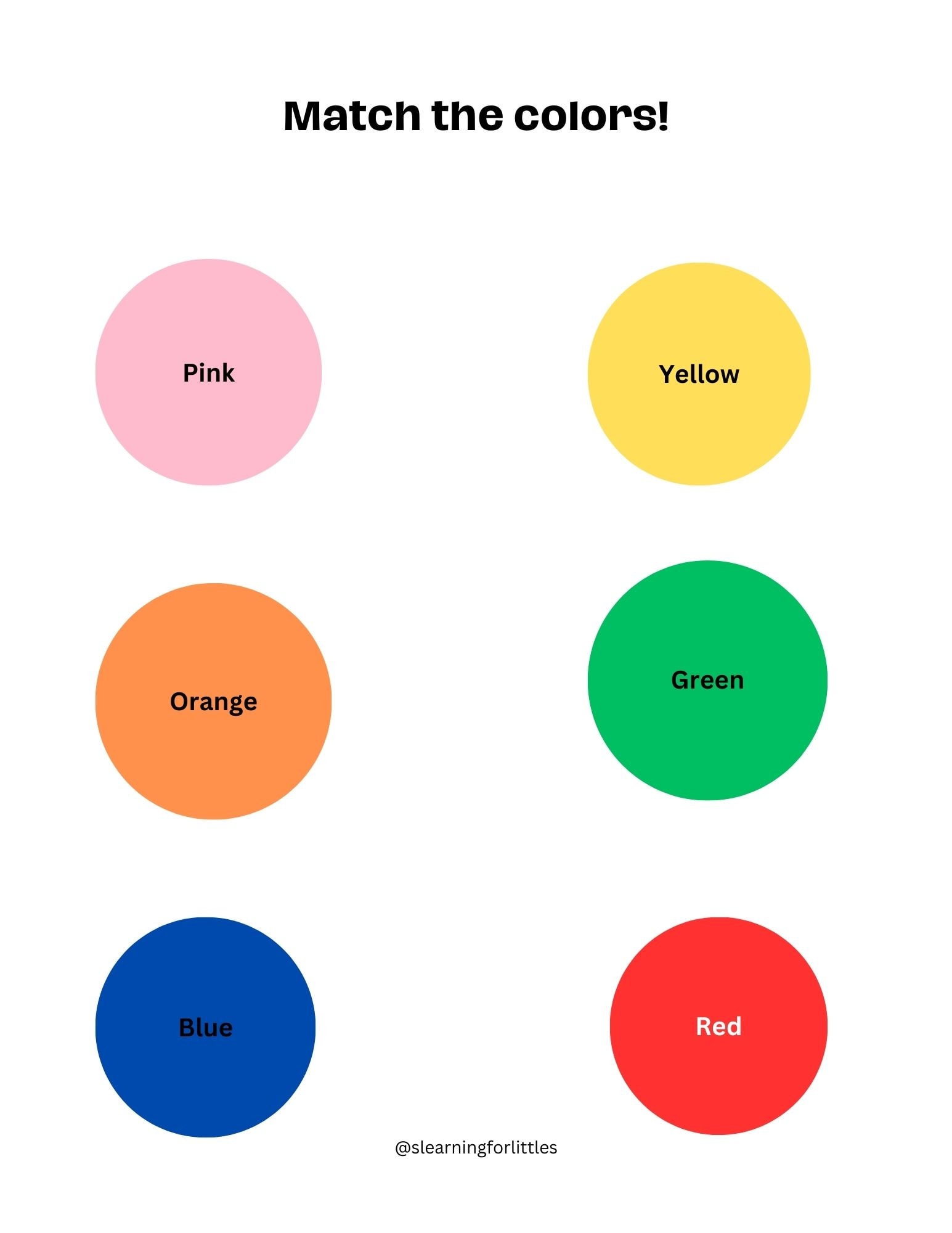 Match the Colors Learning Game for Toddlers - Etsy