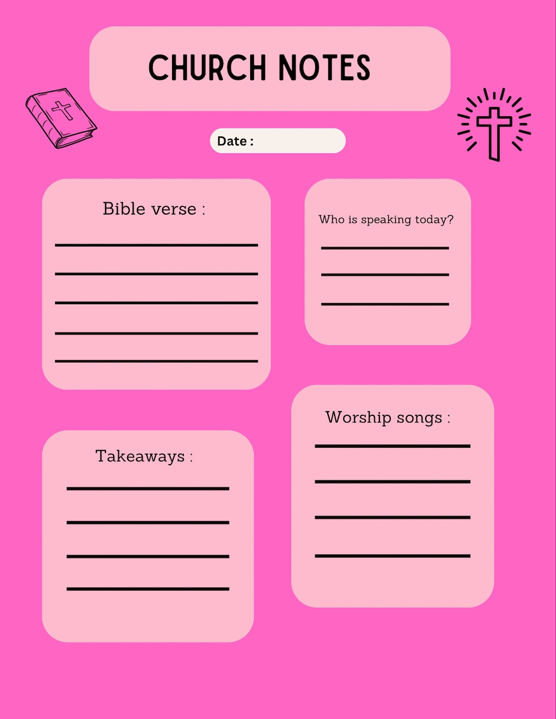 Church Notes for Kids - Etsy