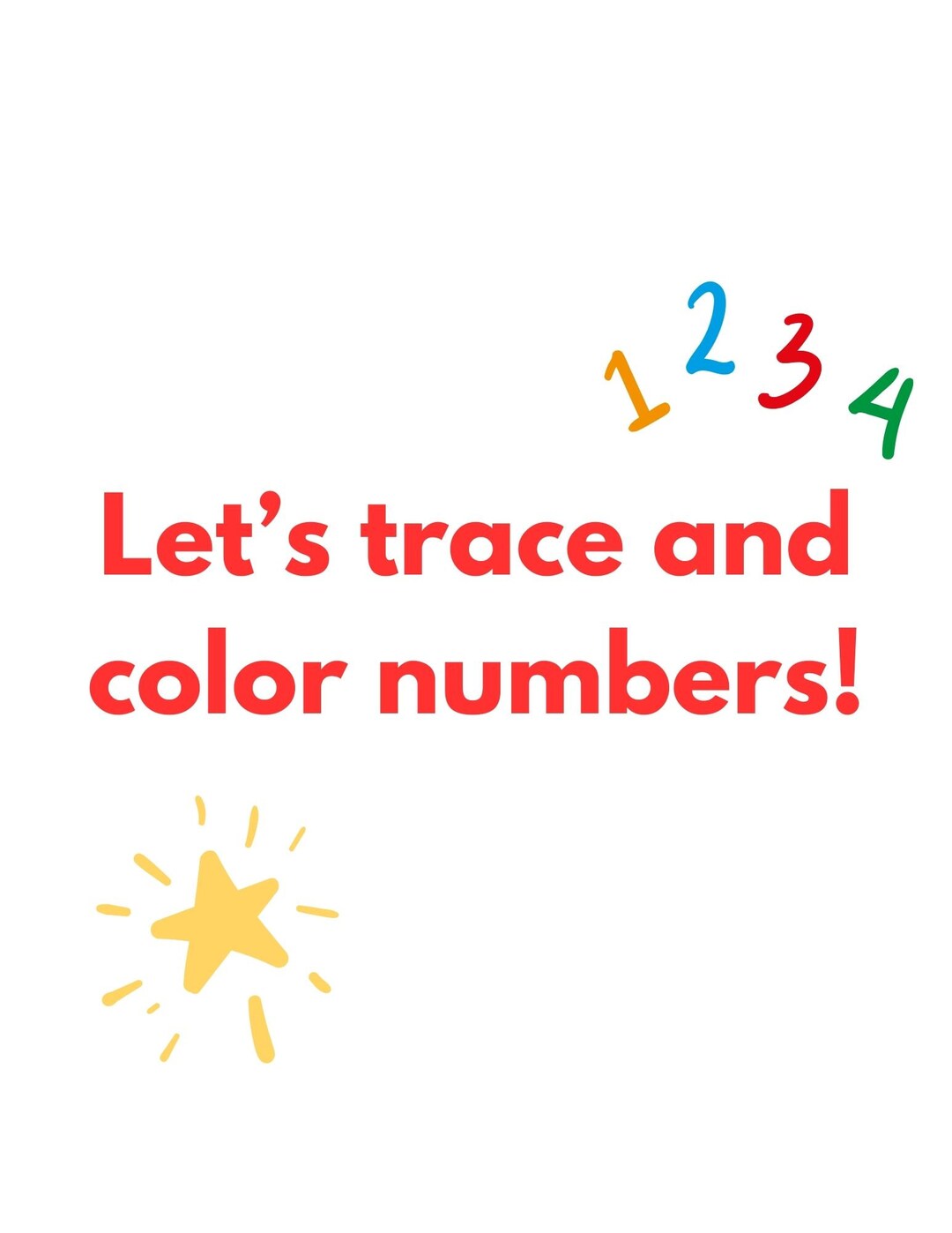 Let’s Trace Numbers! 1-10 - Etsy