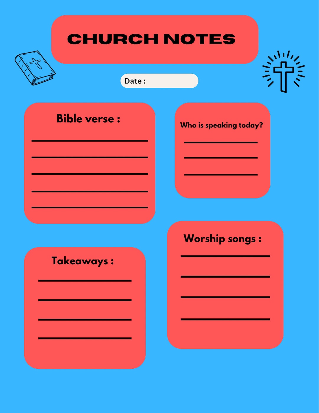 Church Notes for Kids - Etsy