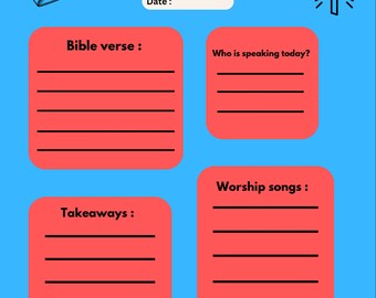 Church Notes for Kids Printable - Etsy