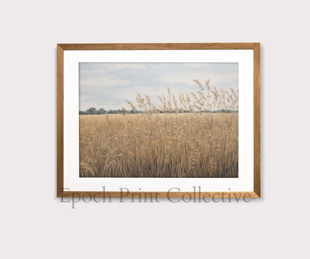 Vintage Grass Field Wall Art|pointillist Florals Botanical Print ...