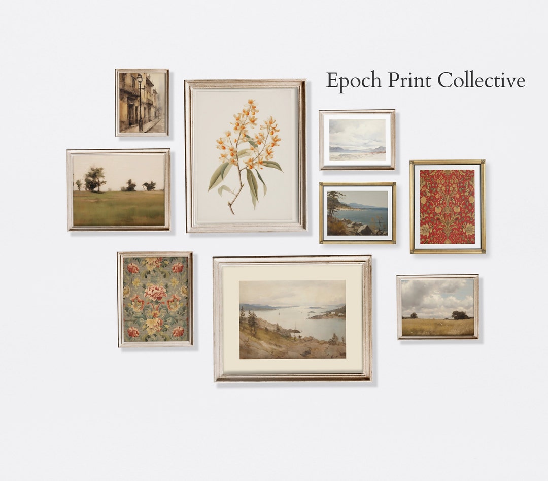 Vintage Gallery Wall Art Set | Antique Prints Warm Aesthetic Decor ...