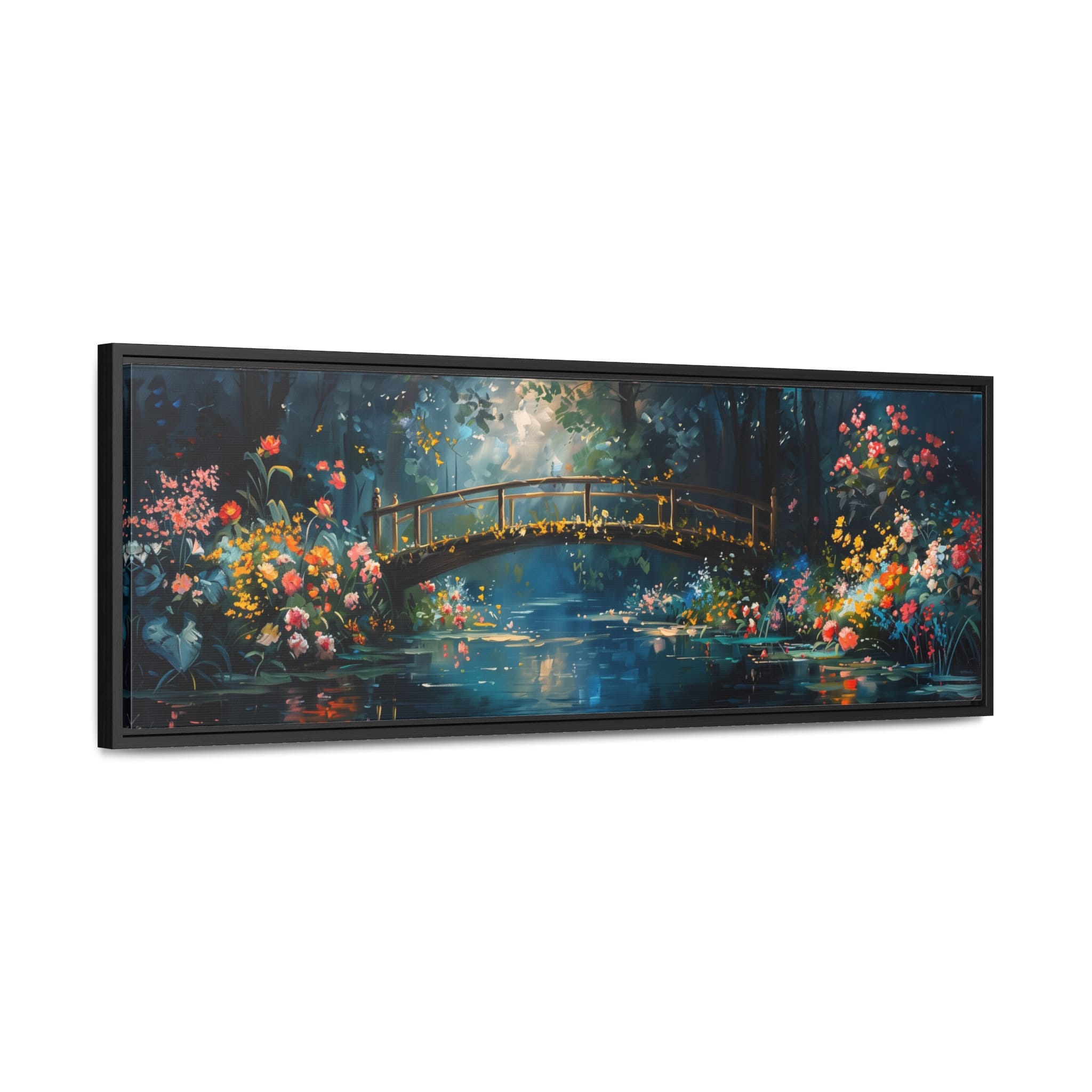 River Bridge, Abstract Boho Design, Forest Nature Print, Narrow Wall ...