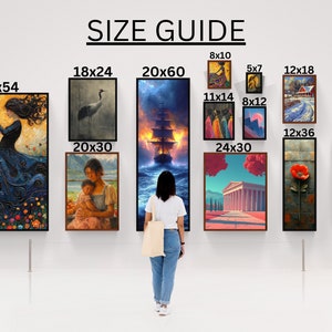 Long Narrow Wall Art, Tall Vertical Frame, Unique Gift, Original ...