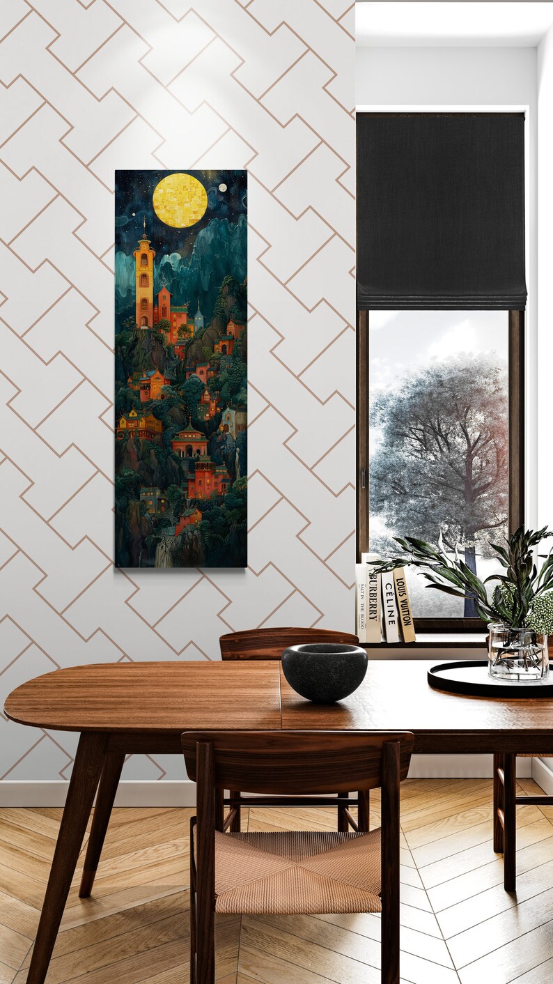 Long Narrow Wall Art, Tall Vertical Frame, Unique Gift, Original ...