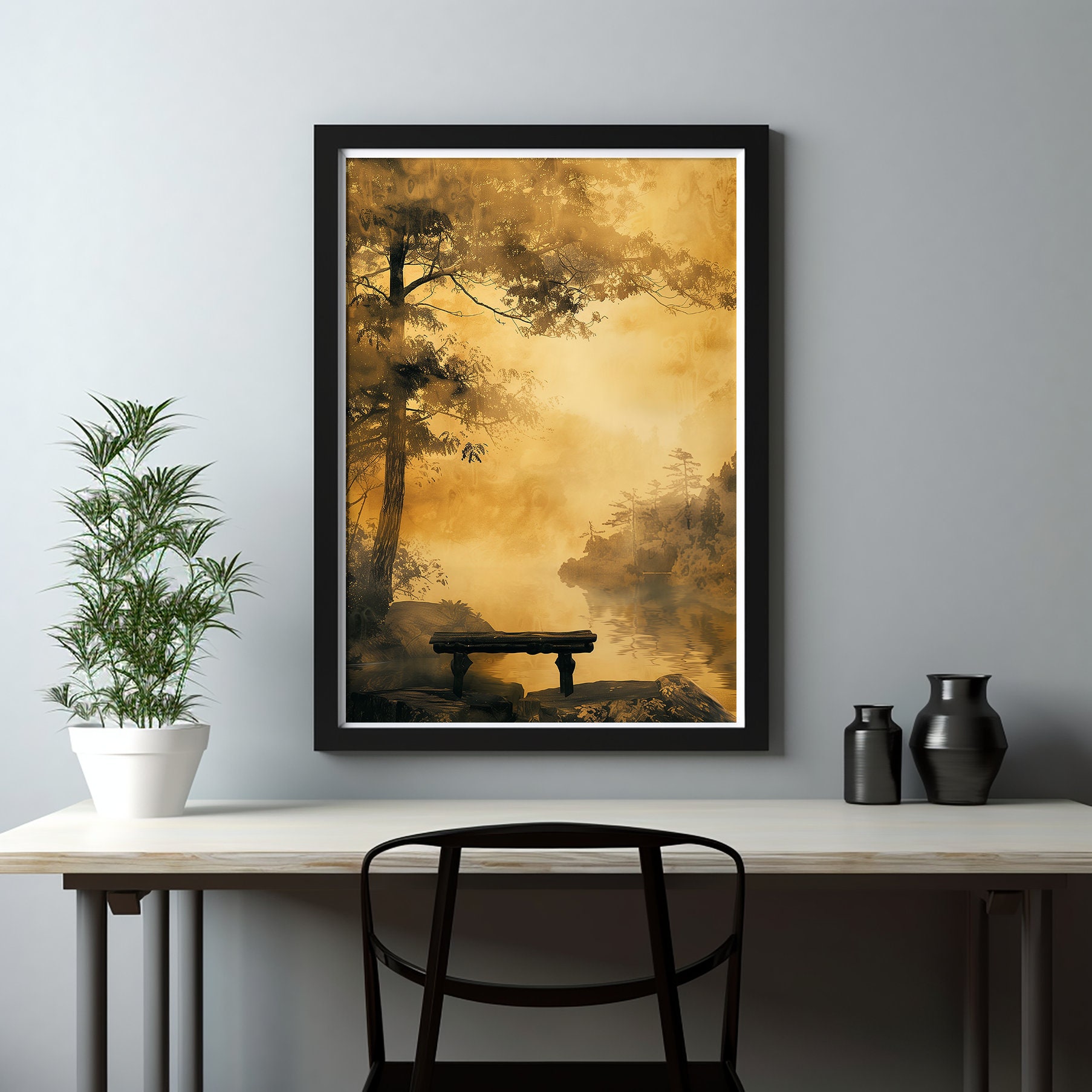 Japanese Landscape, Soft Realism, Colorful Poster, Digital Download ...