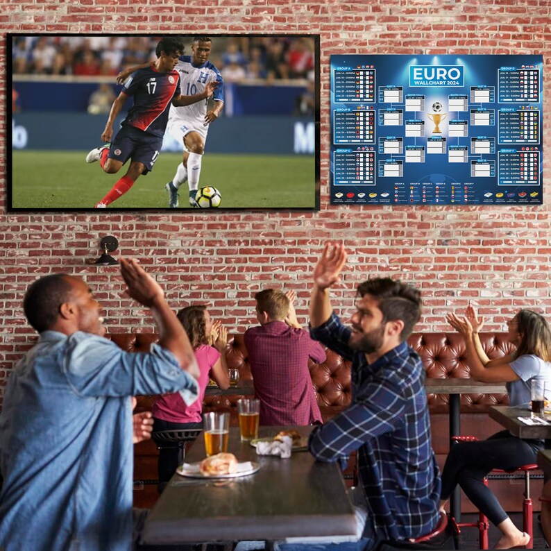 Euro 2024 Wall Chart, Premium A1 Size Wall Chart Football Schedule ...