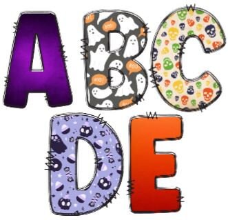 Halloween Doodle Font 5 Clipart - Etsy