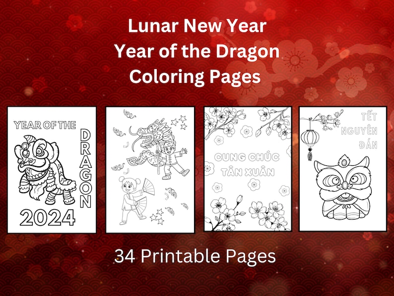 34 Vietnamese New Year Coloring Pages Including 3 Bonus Activities ...