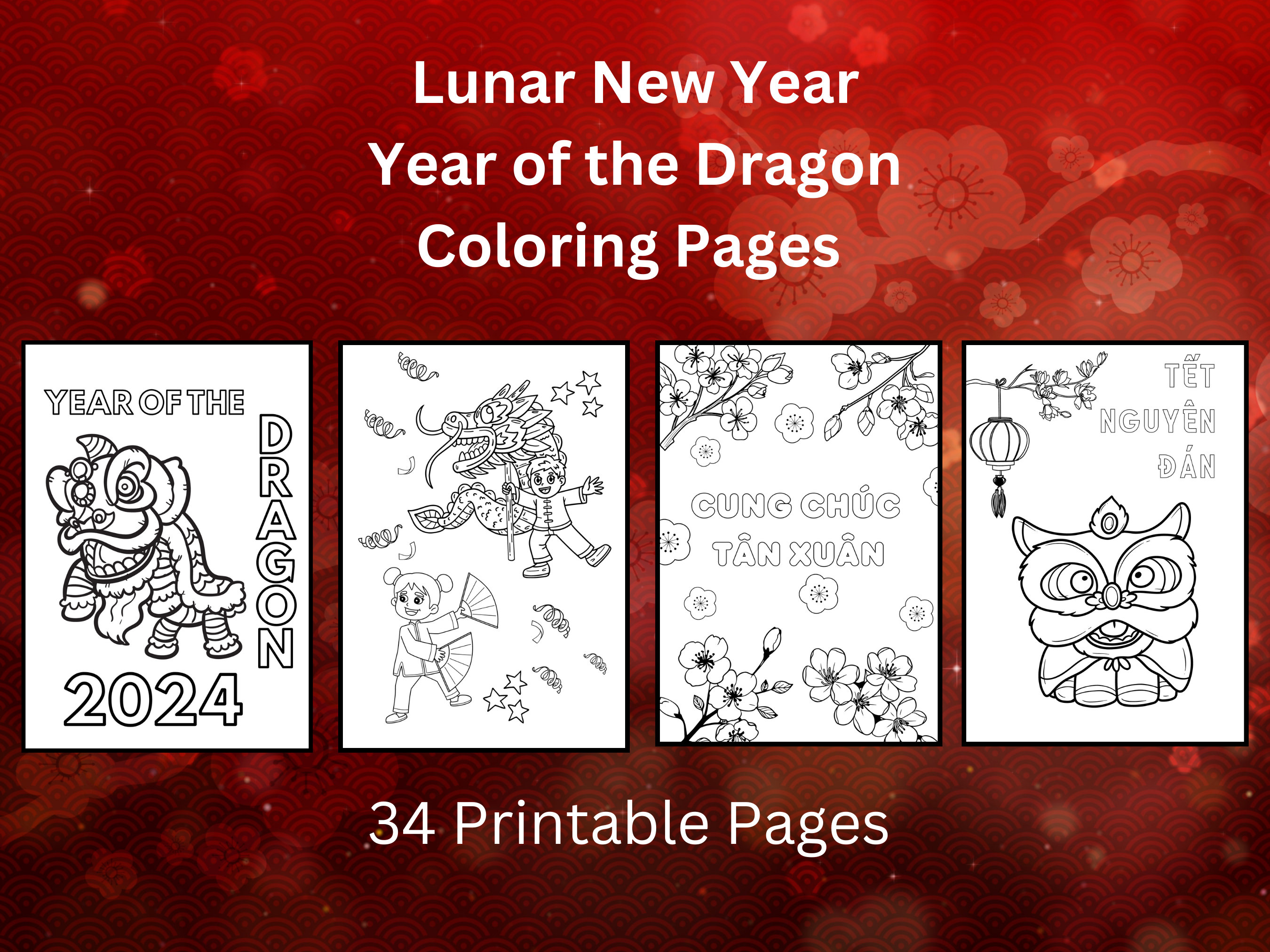 34 Vietnamese New Year Coloring Pages Including 3 Bonus Activities ...