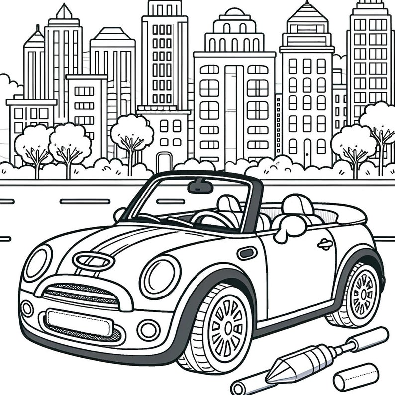 Fun on Wheels: Kids' Car Coloring Book - Etsy