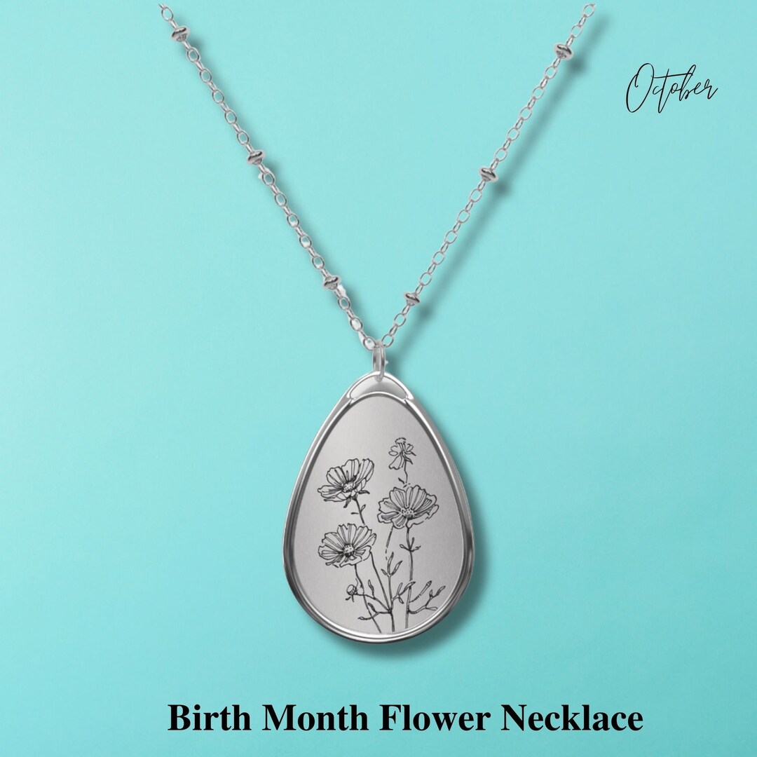 Personalized Birth Flower Gift for Mom Customized Birth Month Necklace ...