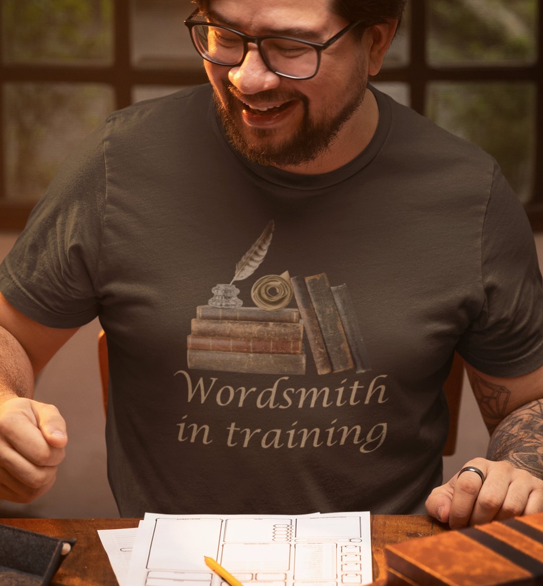 Wordsmith in Training Unisex Short Sleeve T-shirt Bookish Tee Librarian Shirt Book Lover Book ...
