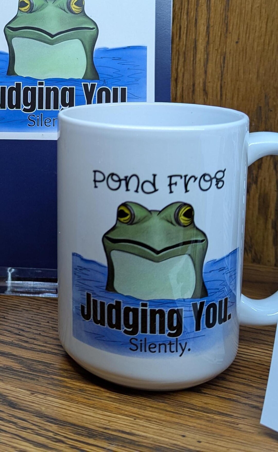 Funny Frog Mug | Pond Frog Judging You. Silently. | Ceramic Mug, (11oz ...