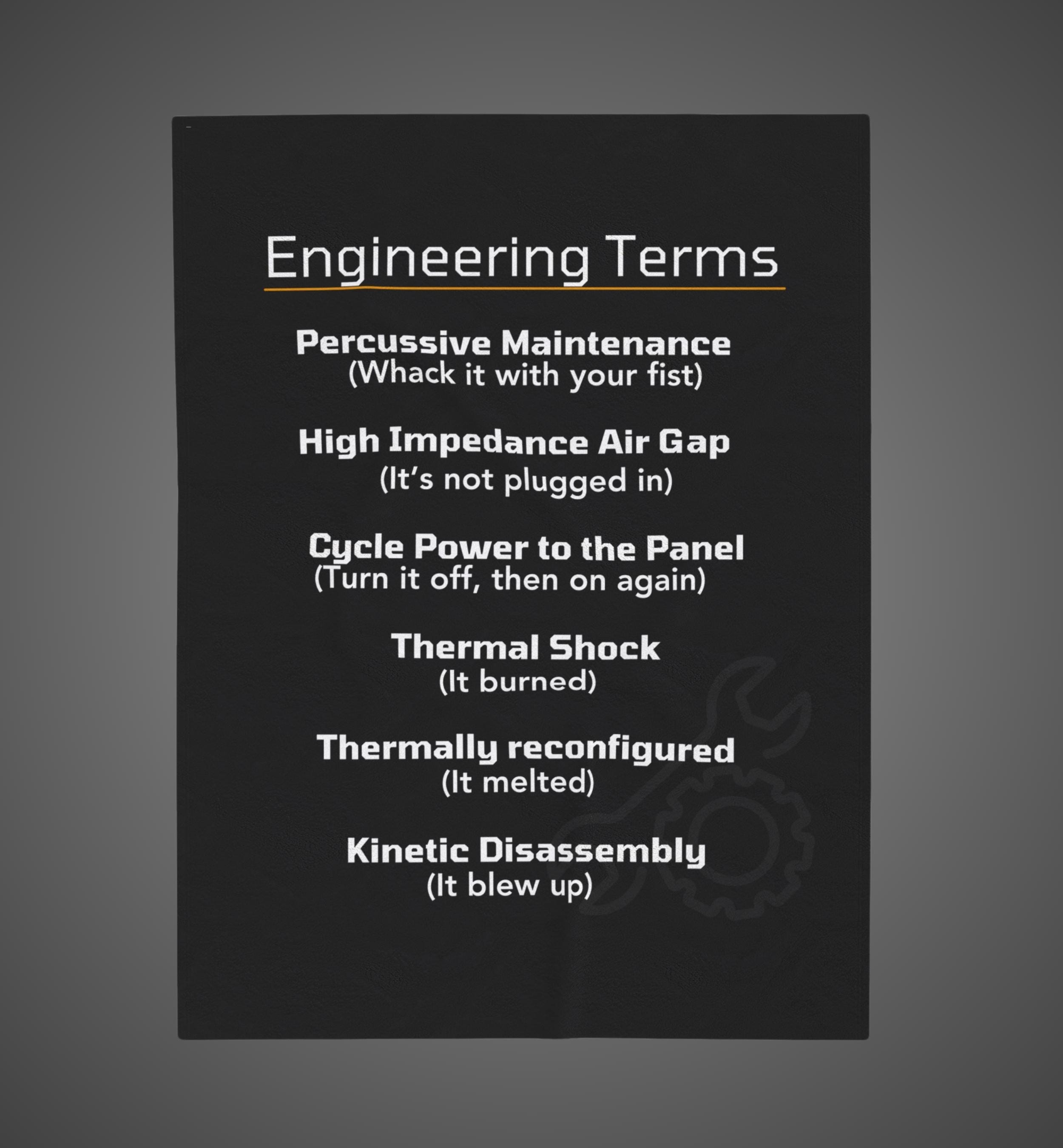 Engineering Terms Velveteen Plush Blanket | Cozy Engineer Throw Blanket ...