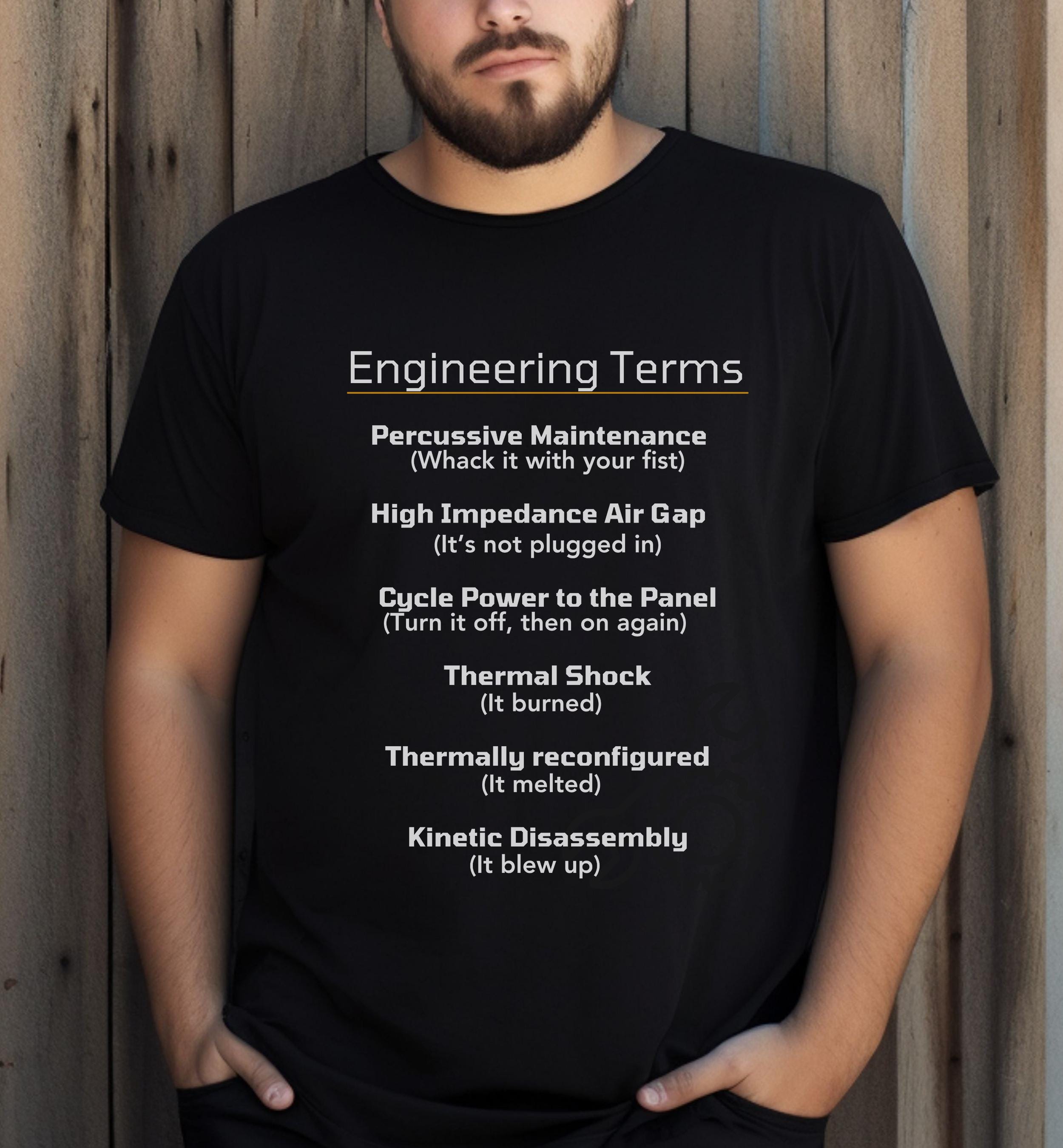 Engineering Terms Unisex Short Sleeve T-shirt | Funny Science Pun Gift ...