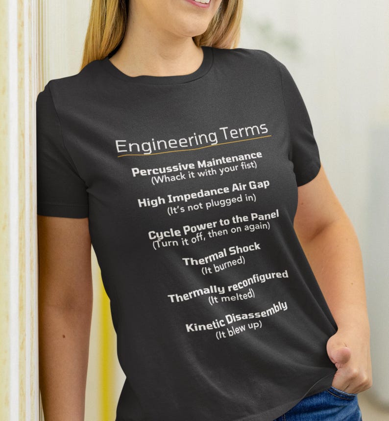 Engineering Terms Unisex Short Sleeve T-shirt | Funny Science Pun Gift ...
