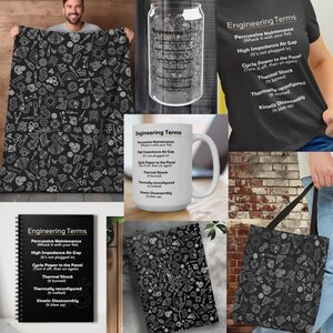 Engineering Terms Velveteen Plush Blanket | Cozy Engineer Throw Blanket ...