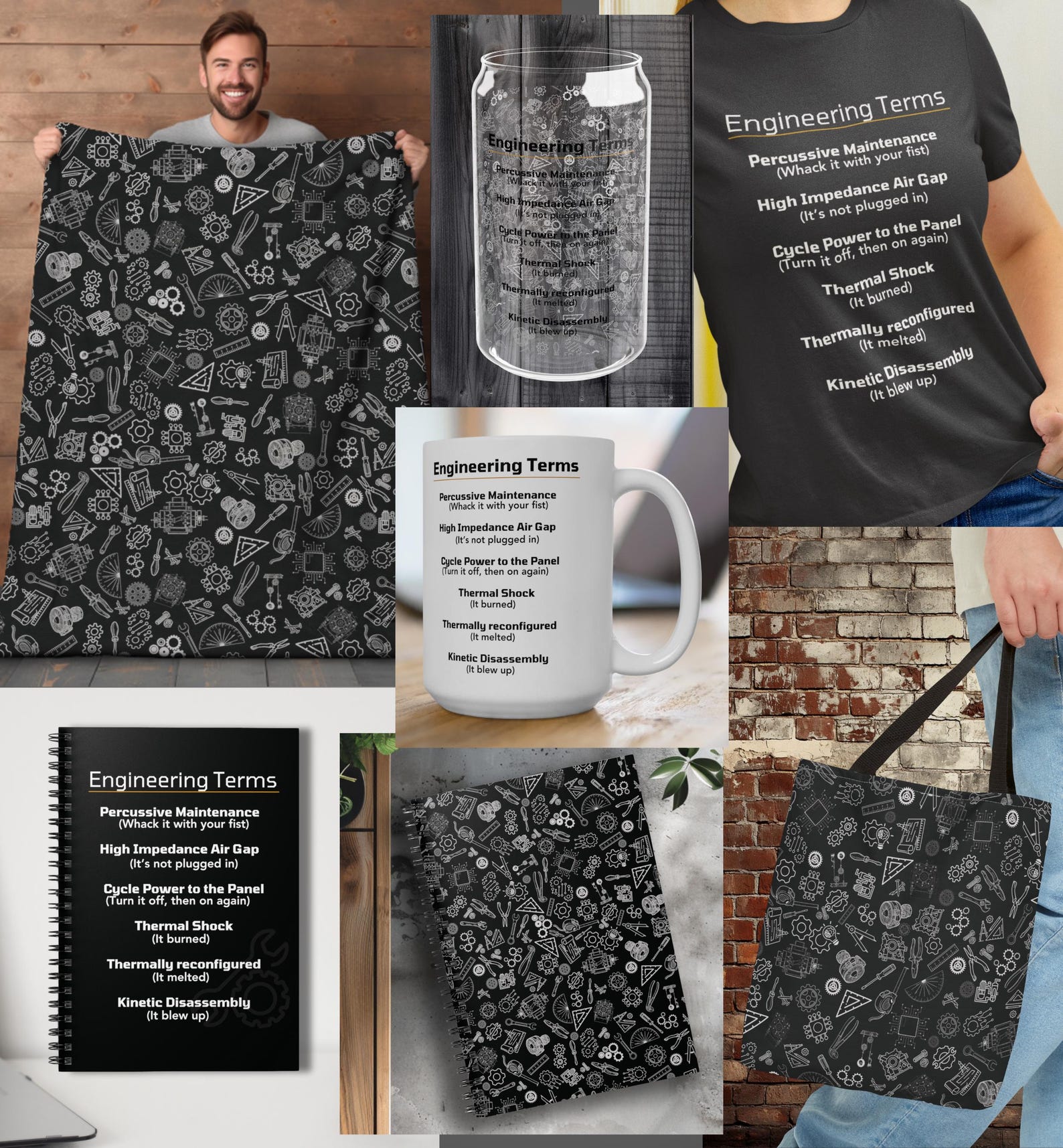 Engineering Tote Bag | 3 Sizes | Engineering Tools Book Bag | Engineer ...