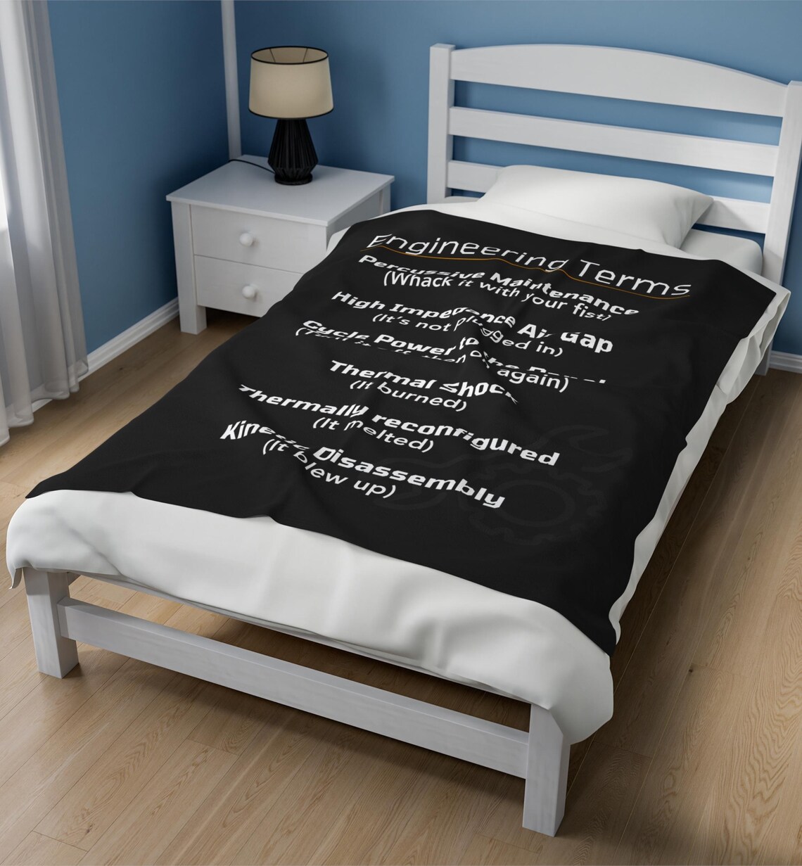 Engineering Terms Velveteen Plush Blanket | Cozy Engineer Throw Blanket ...