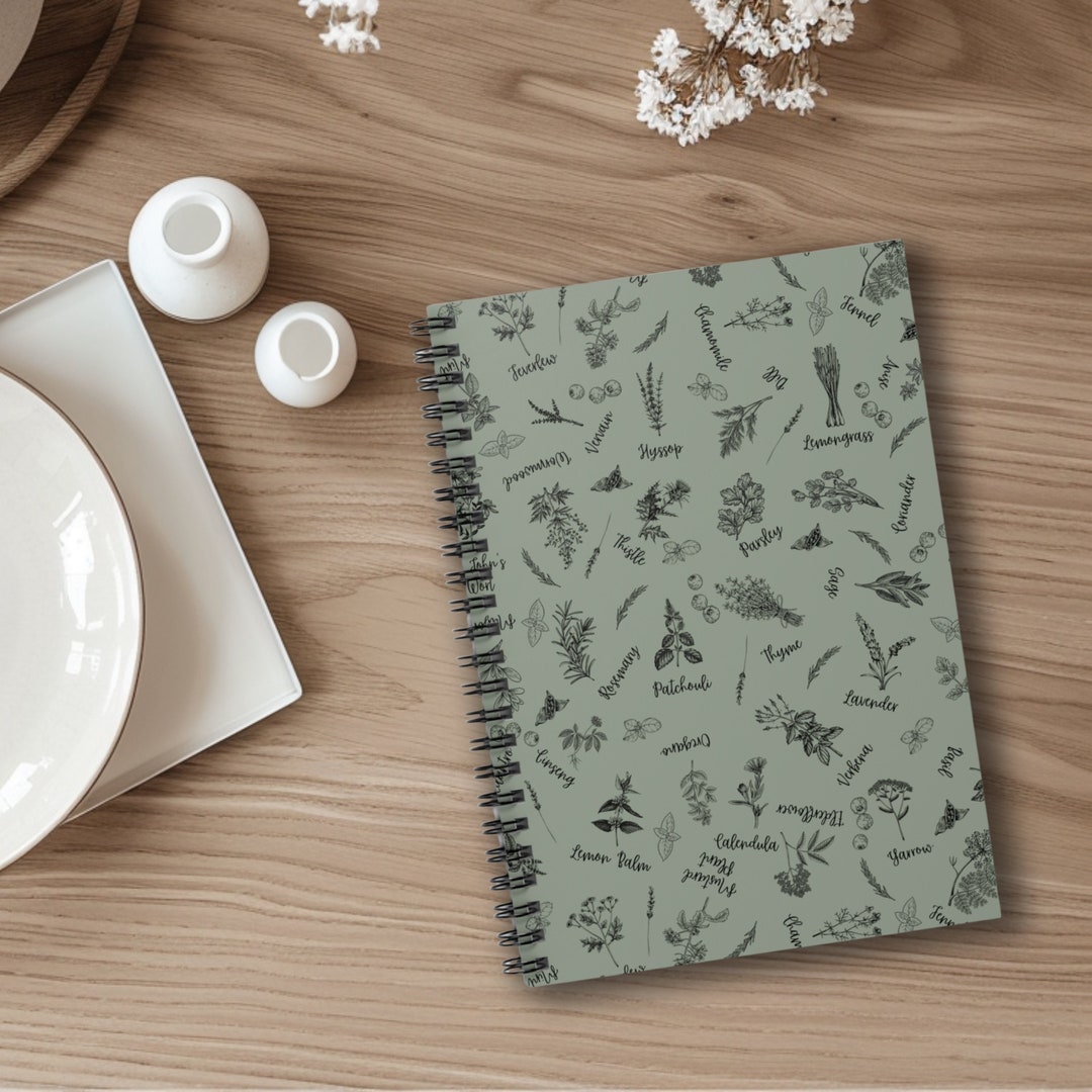 Herbs Botanical Spiral Notebook-ruled Line | Botanical Apothecary ...
