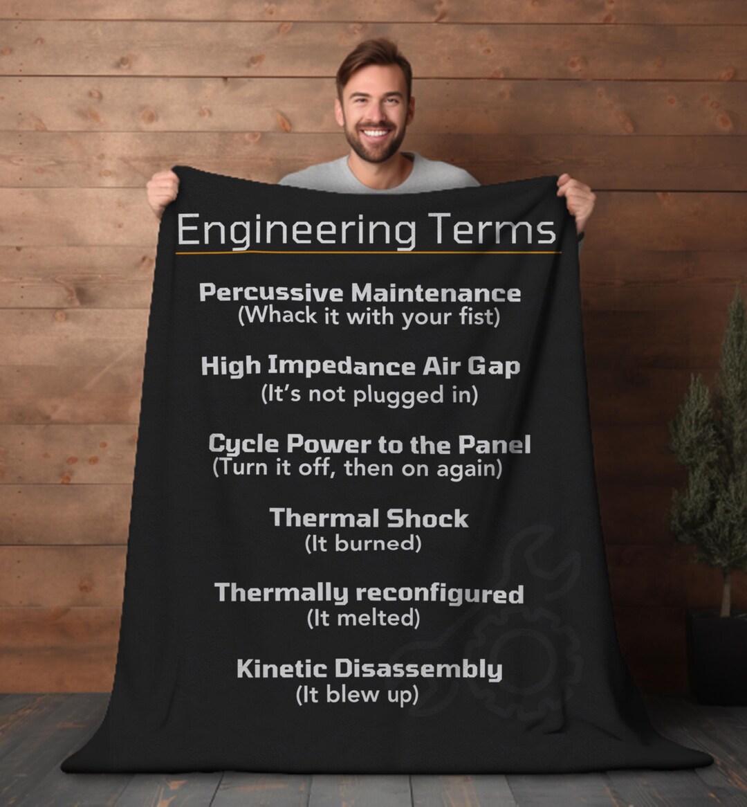 Engineering Terms Velveteen Plush Blanket | Cozy Engineer Throw Blanket ...