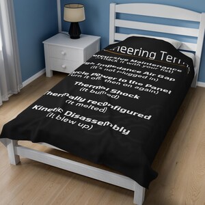 Engineering Terms Velveteen Plush Blanket | Cozy Engineer Throw Blanket ...