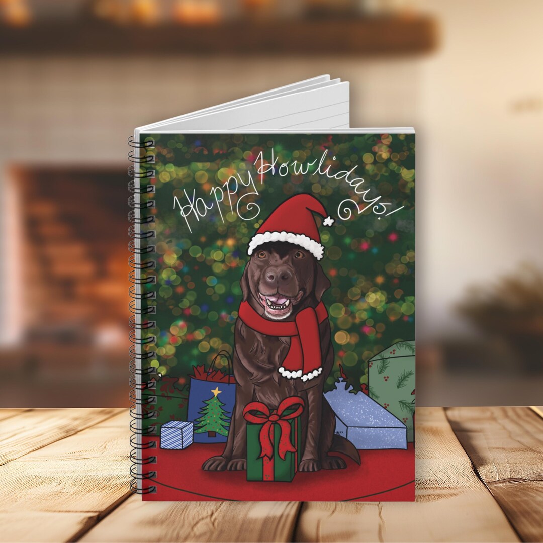 Christmas Chip Spiral Notebook | Happy Howlidays Journal | Dog Parent ...