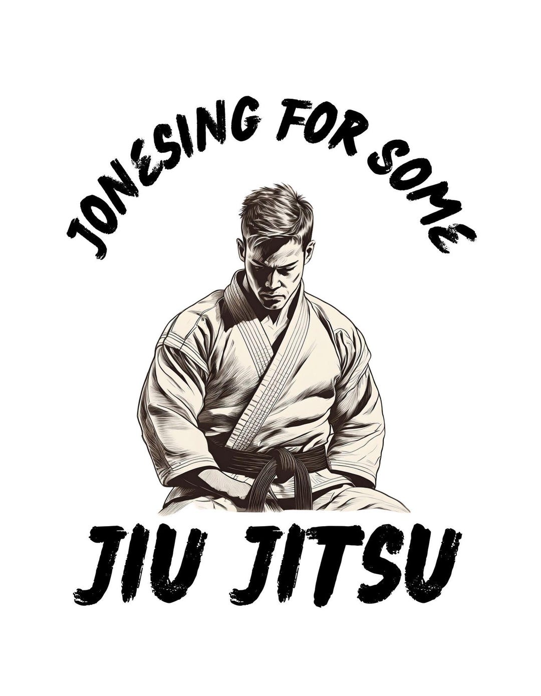 Jonesing for Some Jiu-jitsu - Digital Design in Black & White Letters ...