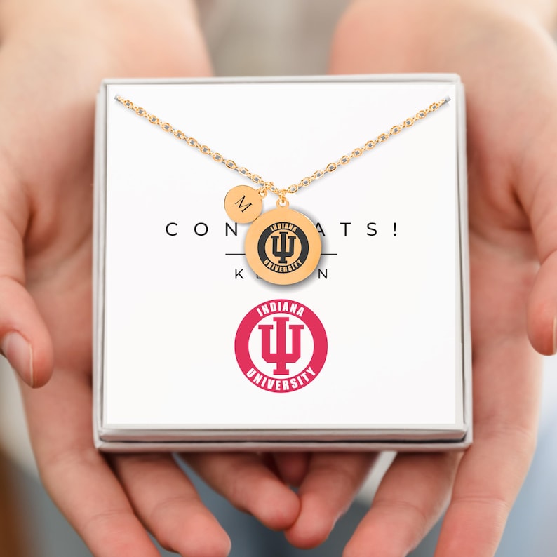 Graduation Necklace, Custom College Logo Necklace, Gold Pendant ...