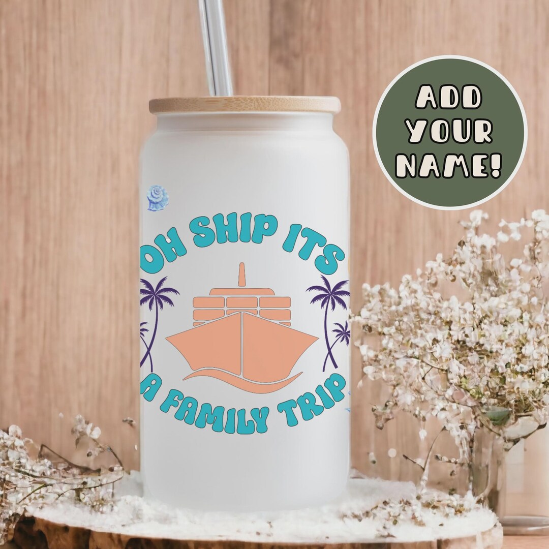 Cruise Cup, Vacation Cup, Vacation Cruise Frosted Glass, Vacation ...
