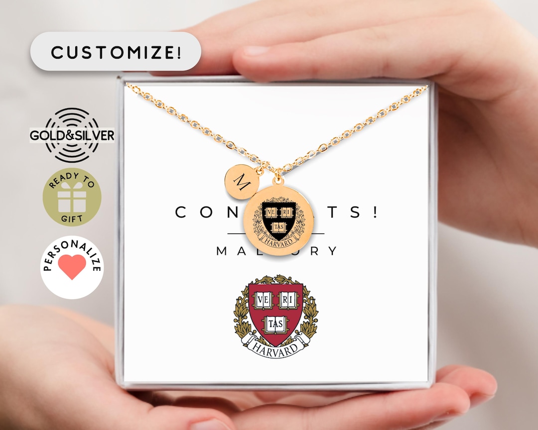 Graduation Necklace, Custom College Logo Necklace, Gold Pendant ...