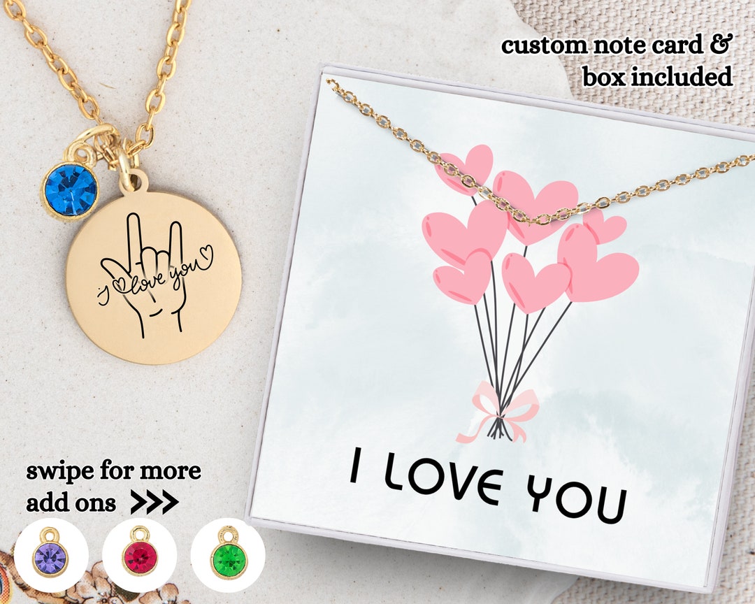 ASL I Love You Necklace, Sign Language Gesture Pendant, Symbolic ...