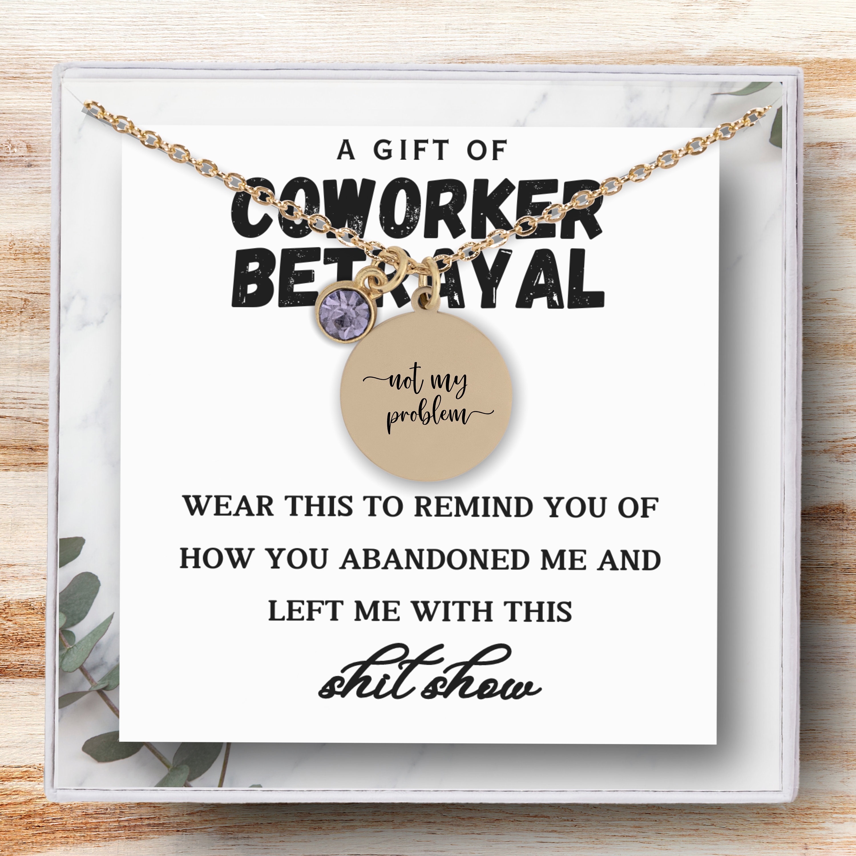Coworker Betrayal Necklace, Jewelry for Coworker Gift, Name Initial ...